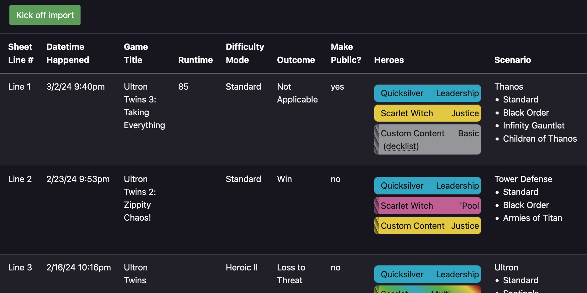 Features - Marvel Champions Tracker (MCT)