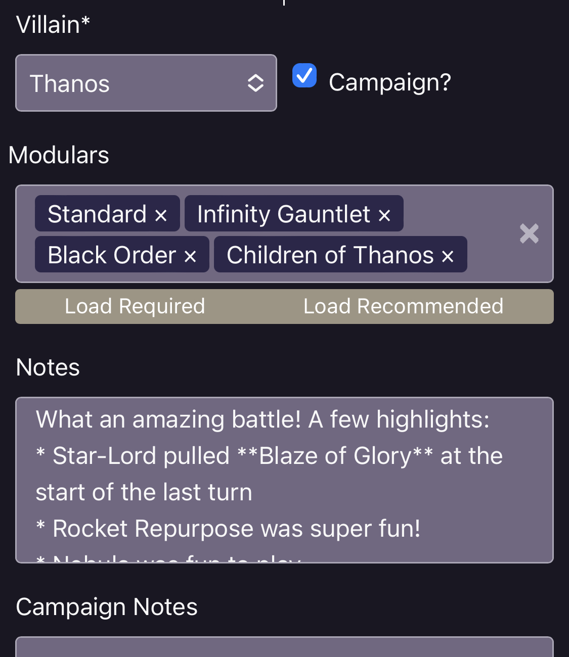 Marvel Champions Tracker